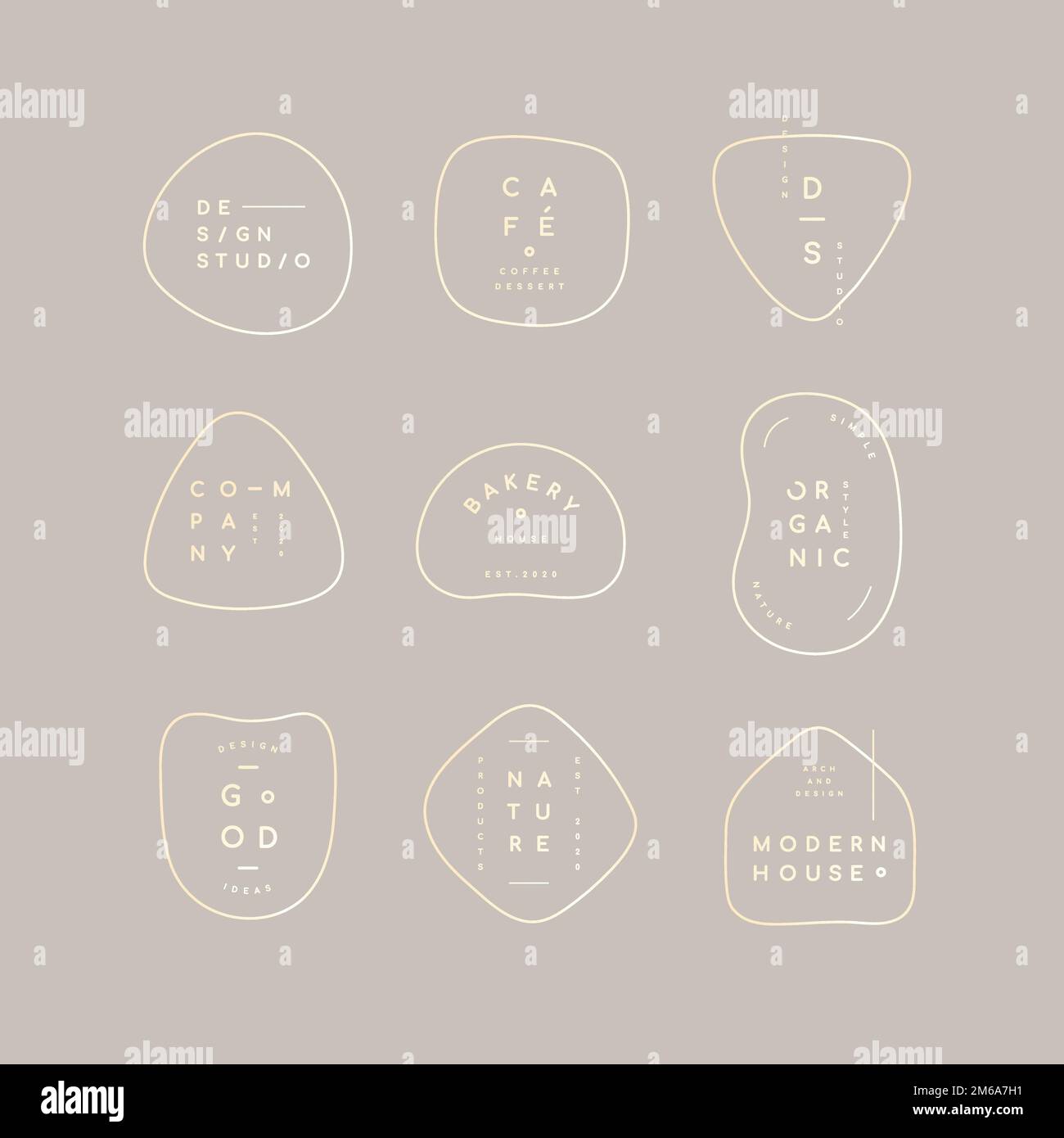 Simple pastel minimal badge collection vectors Stock Vector Image & Art ...