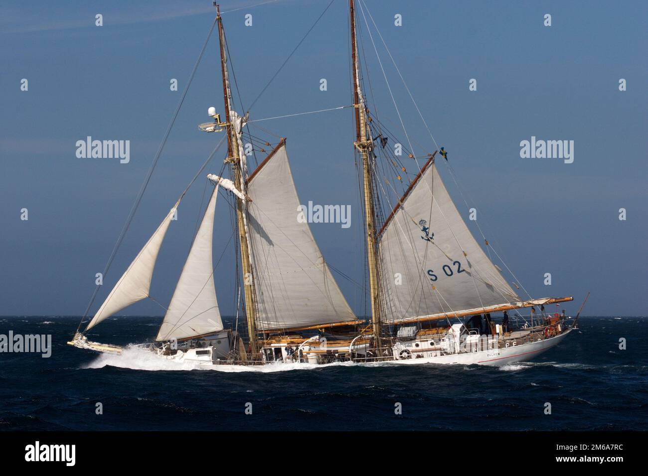Swedish navy schooner Falken, La Coruna race start, 2006 Stock Photo ...