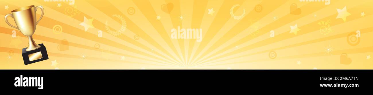 Banner With Gold Trophy Cup Stock Photo - Alamy