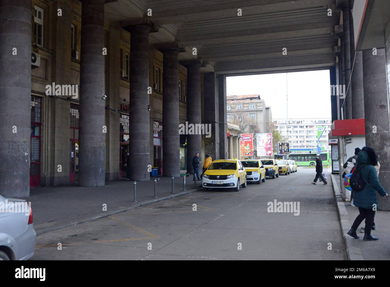 Licensed Taxi rank at the entrance to Gare Du Nord, main railway ...