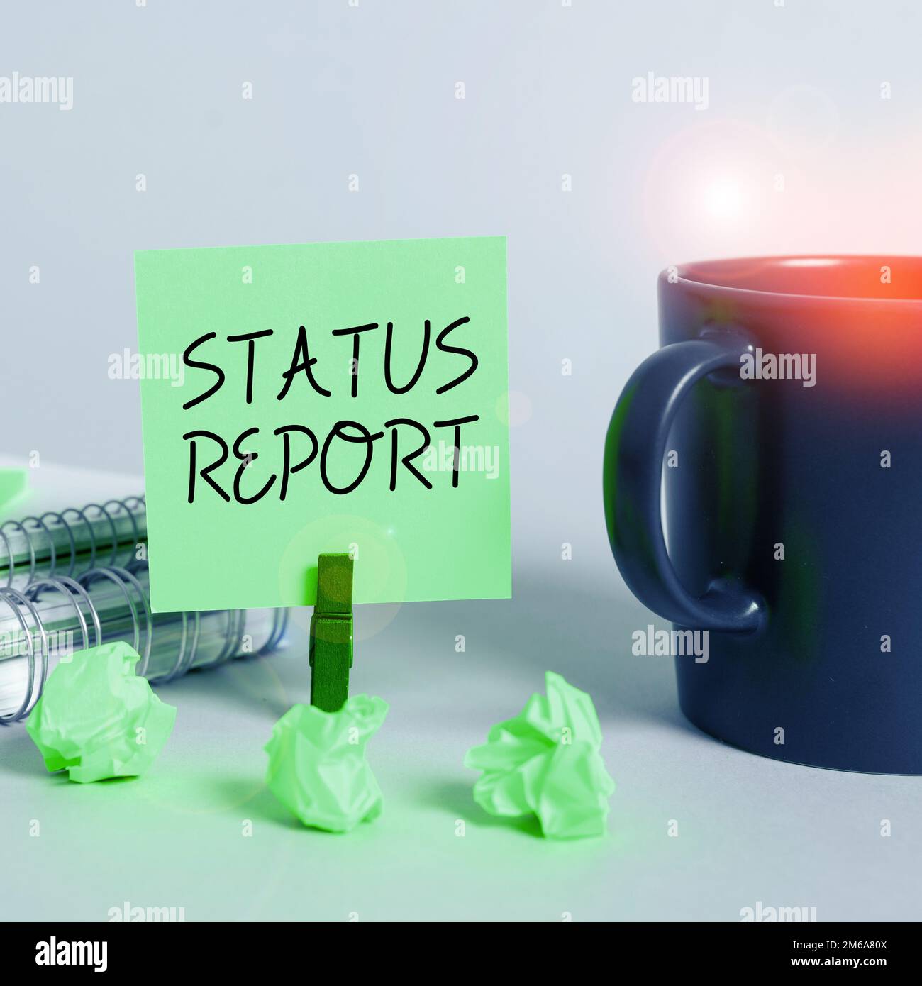 Handwriting Text Status Report Concept Meaning Update Summary Of Situations As Of A Period Of