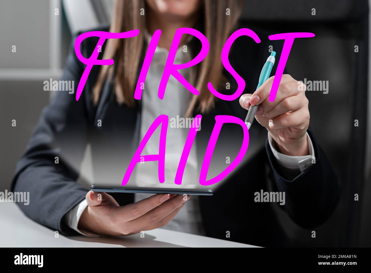 Handwriting text First Aid. Word Written on Practise of healing small ...