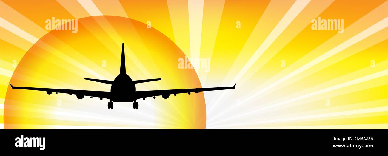Plane And Sun Stock Photo - Alamy