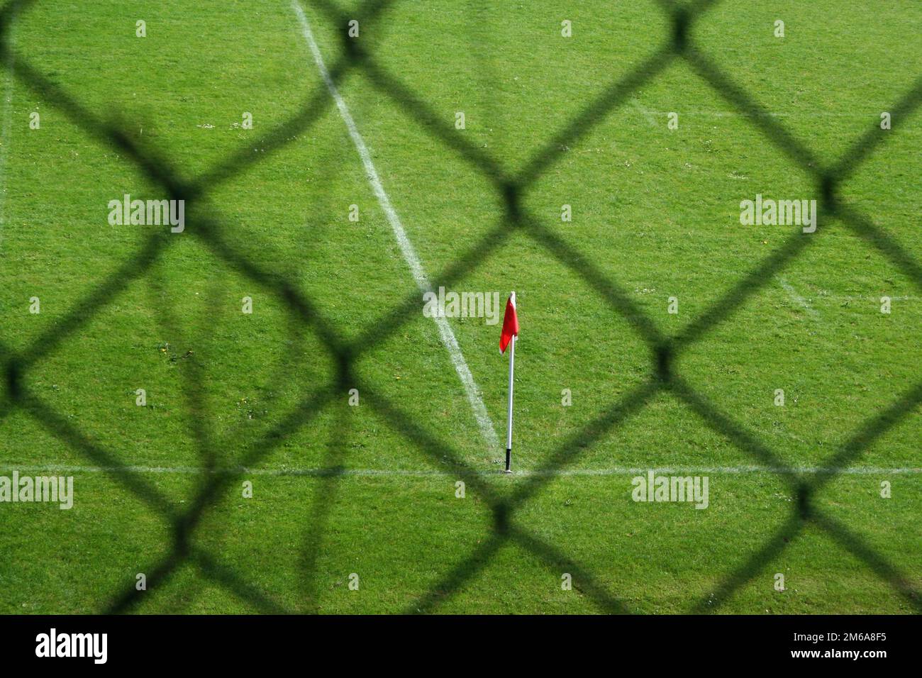 Corner flag on soccer ground Stock Photo - Alamy