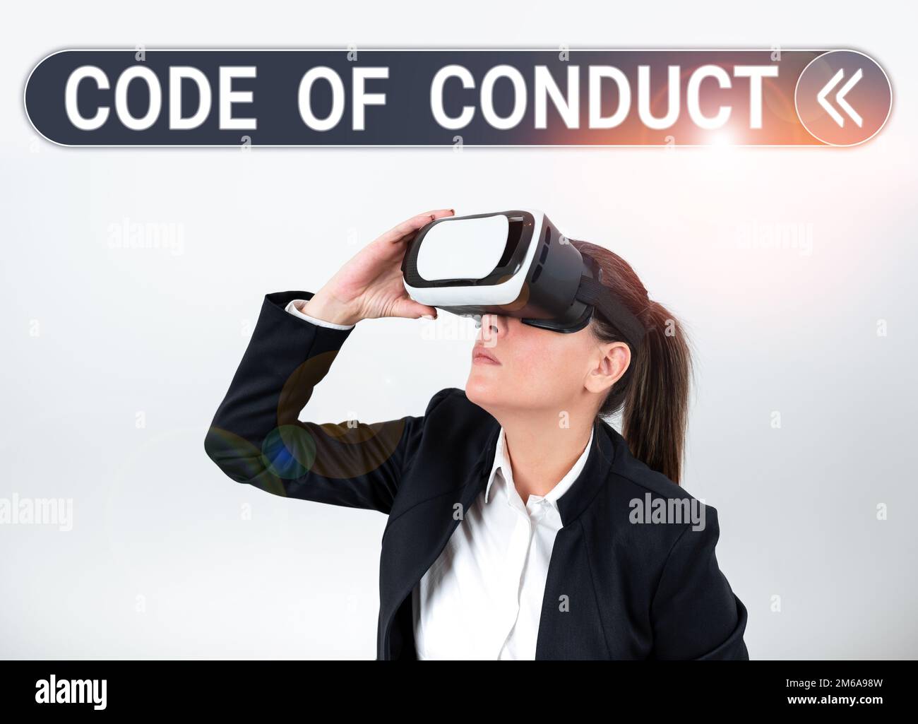 Text caption presenting Code Of Conduct. Internet Concept Ethics rules ...