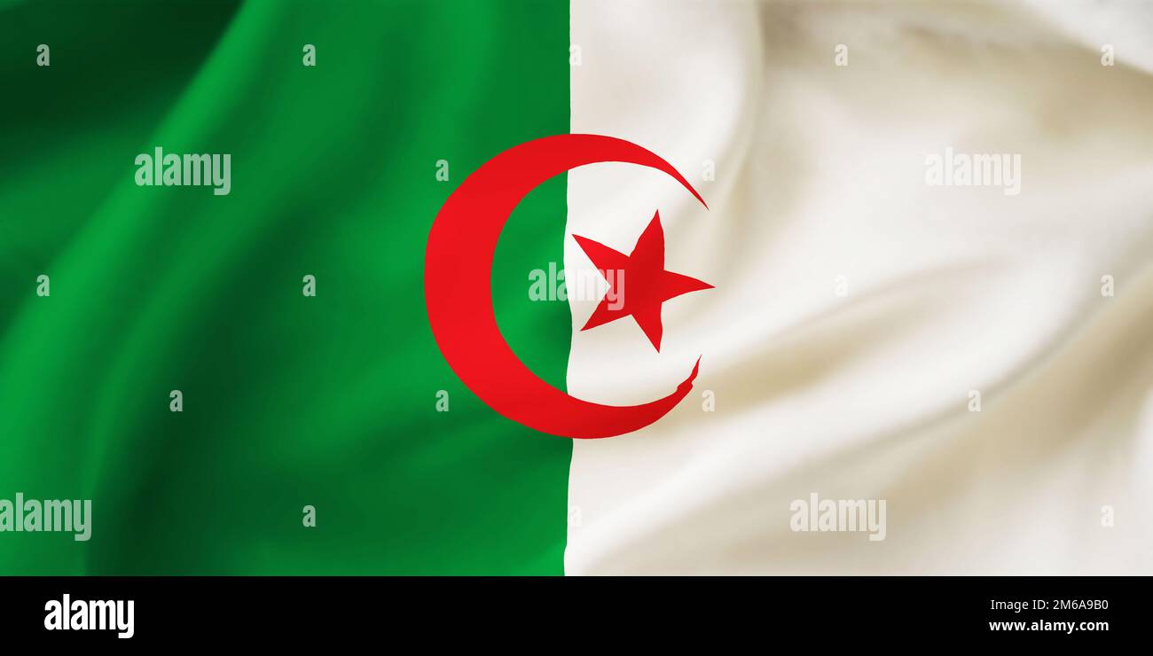 Algeria waving flag background .3D illustration of Algerian flag Stock ...