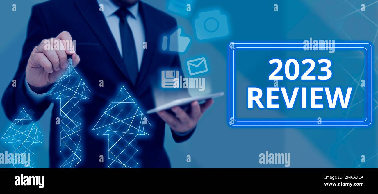 Inspiration showing sign 2023 Review. Word for seeing important events ...