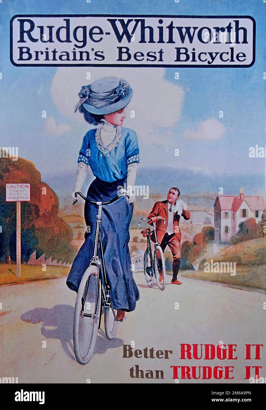 Vintage poster advertising Rudge Whitworth "Britains Best Bicycle Stock ...