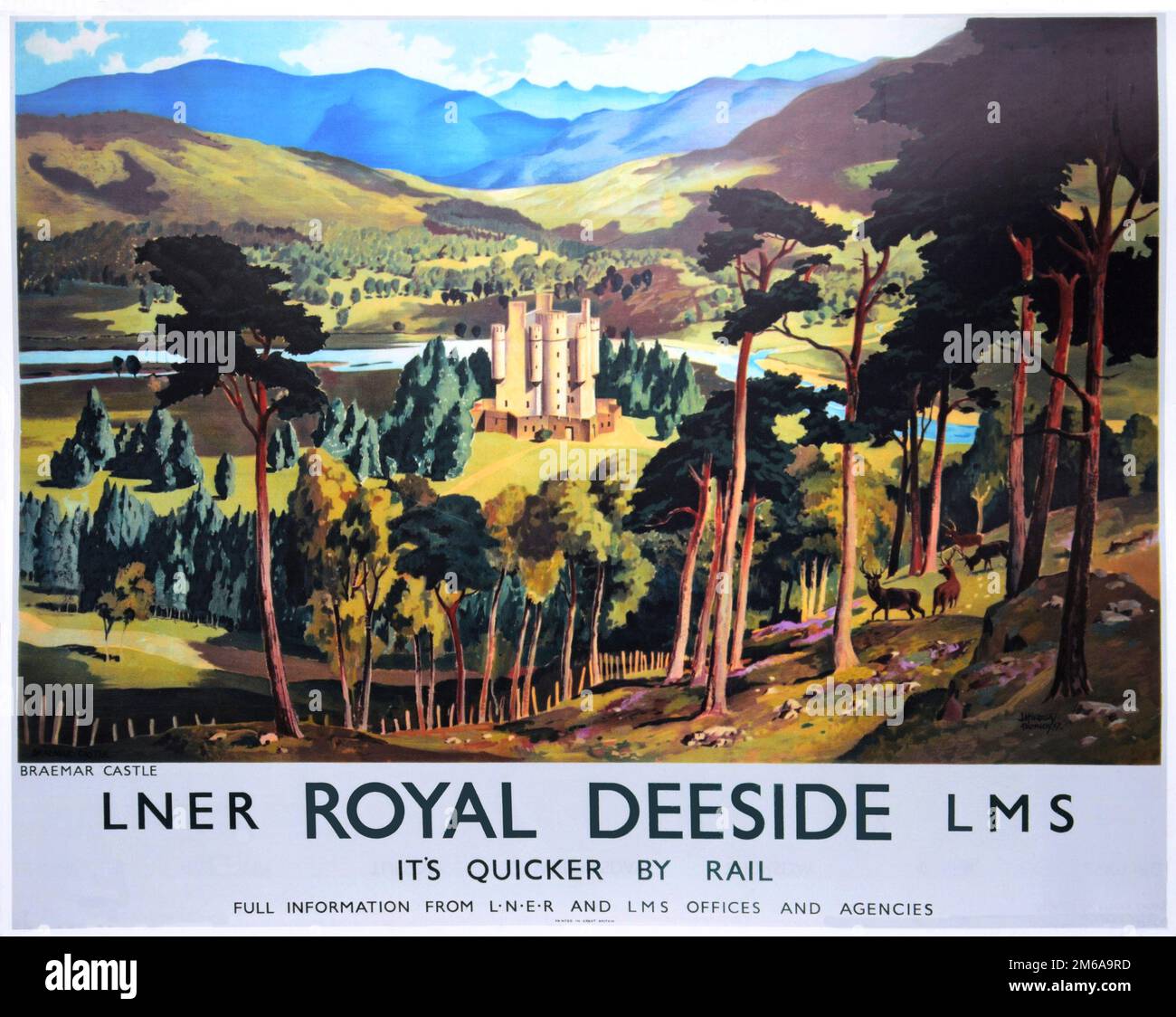 Vintage LNER & LMS joint railway travel poster advertising travel to ... Vintage LNER & LMS joint railway travel poster advertising travel to ...
