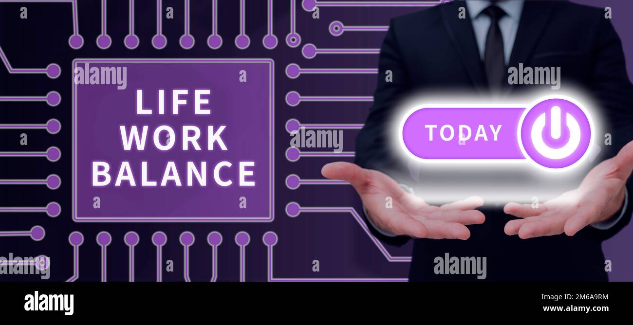 Text caption presenting Life Work Balance, Concept meaning stability ...