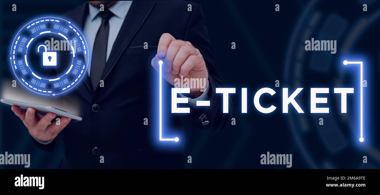 Conceptual display E Ticket. Business overview Digital ticket that is ...