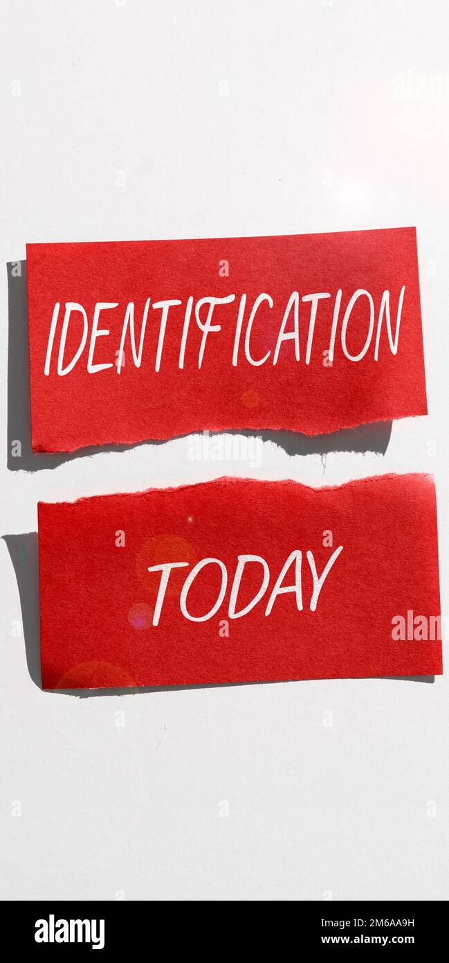 Sign displaying Identification. Internet Concept an action or procedure ...