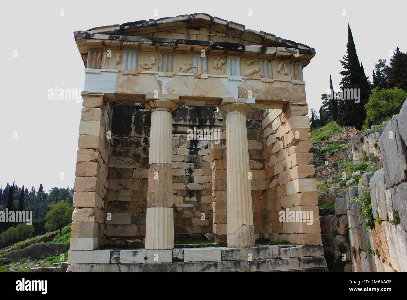Ancient Treasury of the Athenians at Delphi, Greece Stock Photo - Alamy