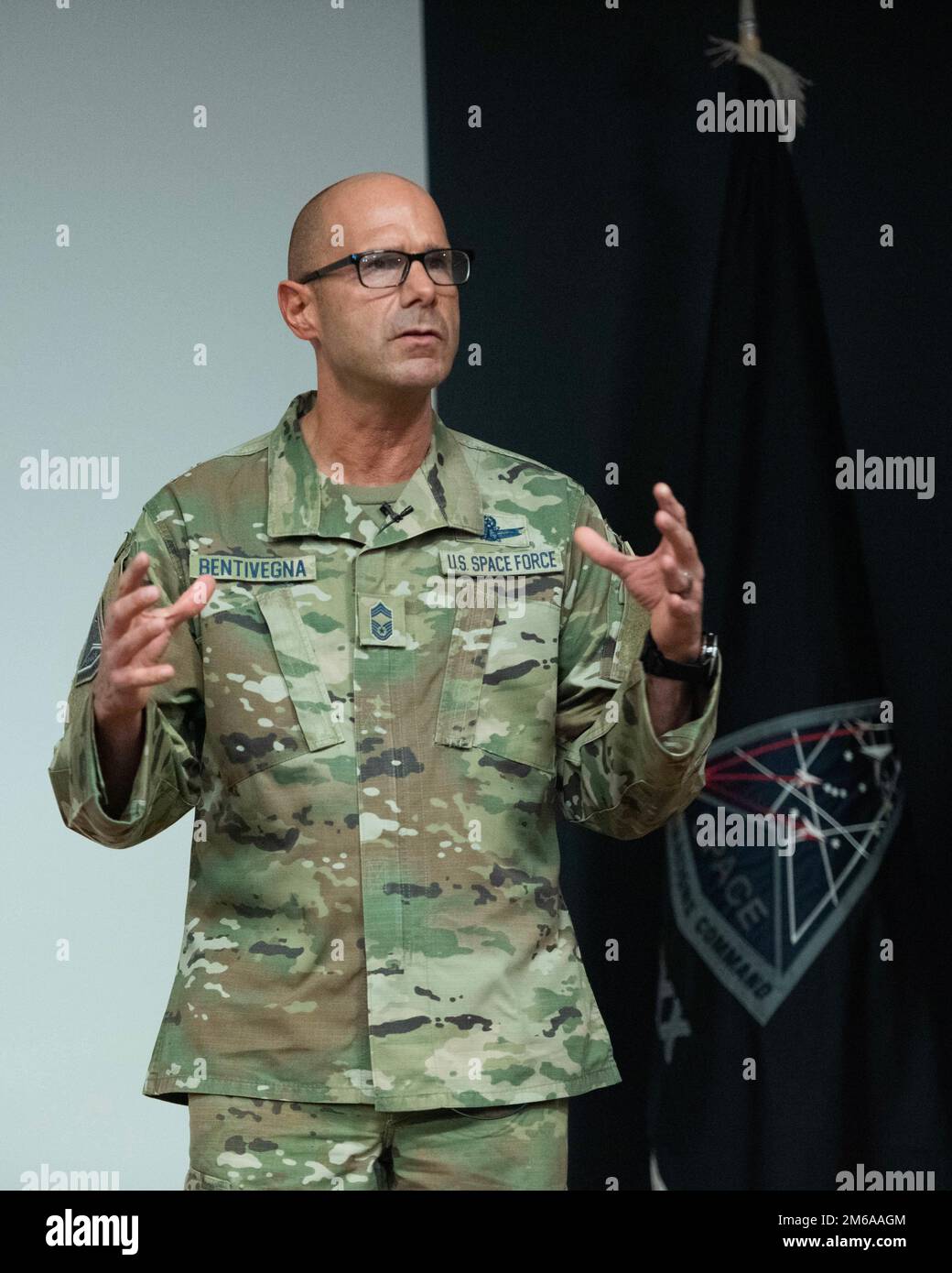 U.S. Space Force Chief Master Sgt. John Bentivegna, Senior Enlisted Leader of Space Operations ...