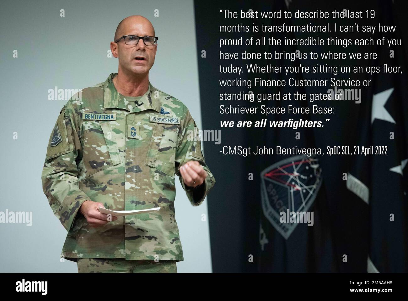U.S. Space Force Chief Master Sgt. John Bentivegna, Senior Enlisted Leader of Space Operations ...