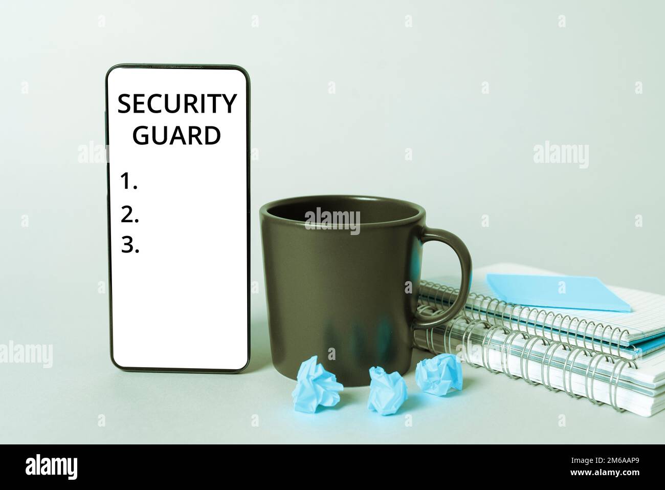 Writing Displaying Text Security Guard Word Written On Tools Used To Manage Multiple Security