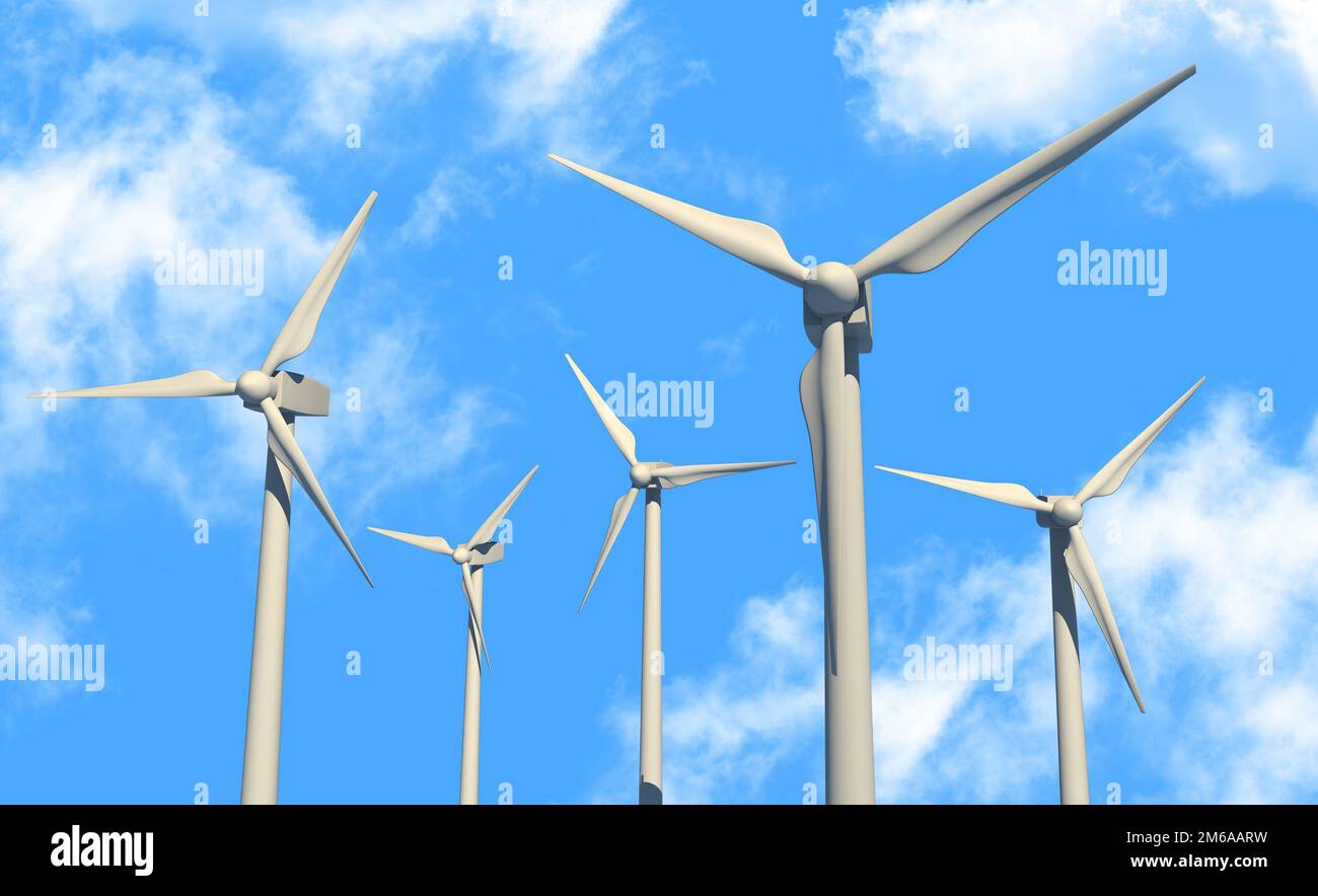 Green power source (wind turbines Stock Photo - Alamy