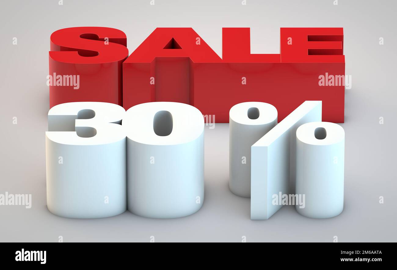 Sale - price reduction of 30 Stock Photo - Alamy