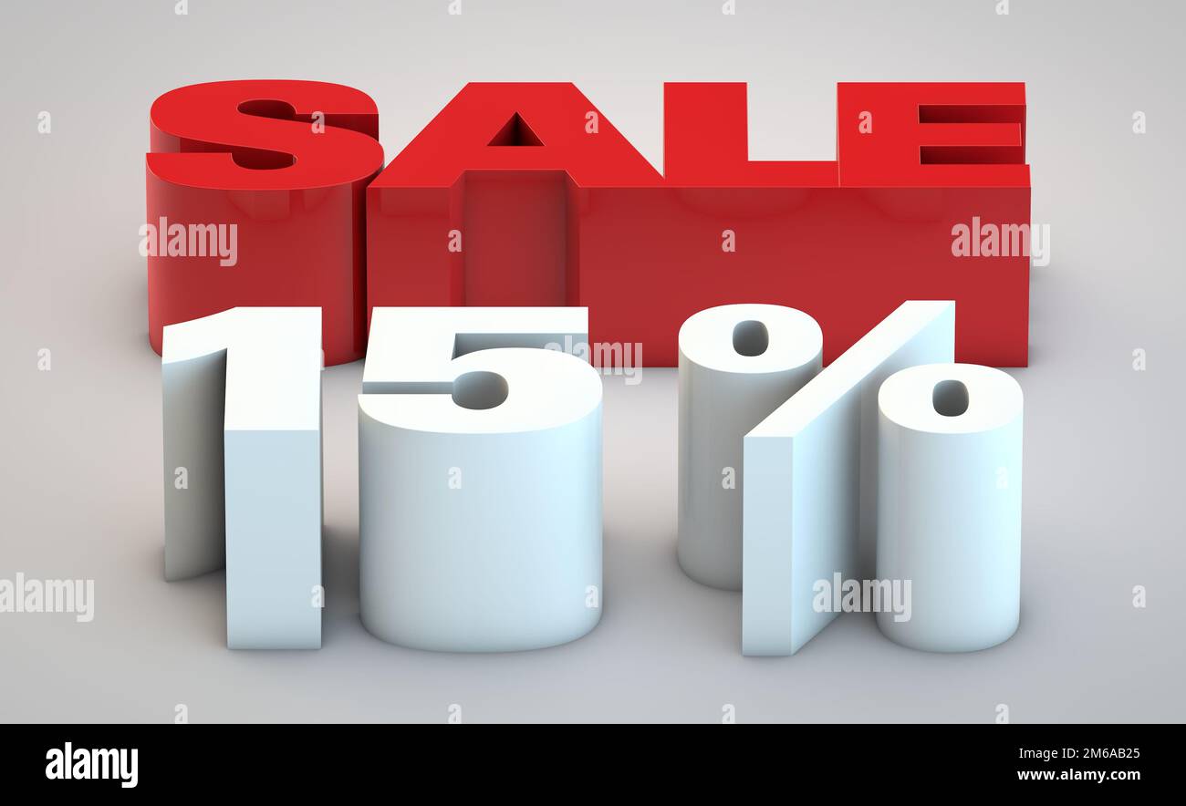 Sale - price reduction of 15 Stock Photo - Alamy