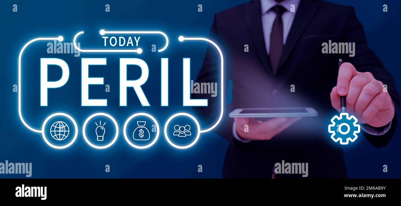 Conceptual caption Peril. Business approach indicates something ...