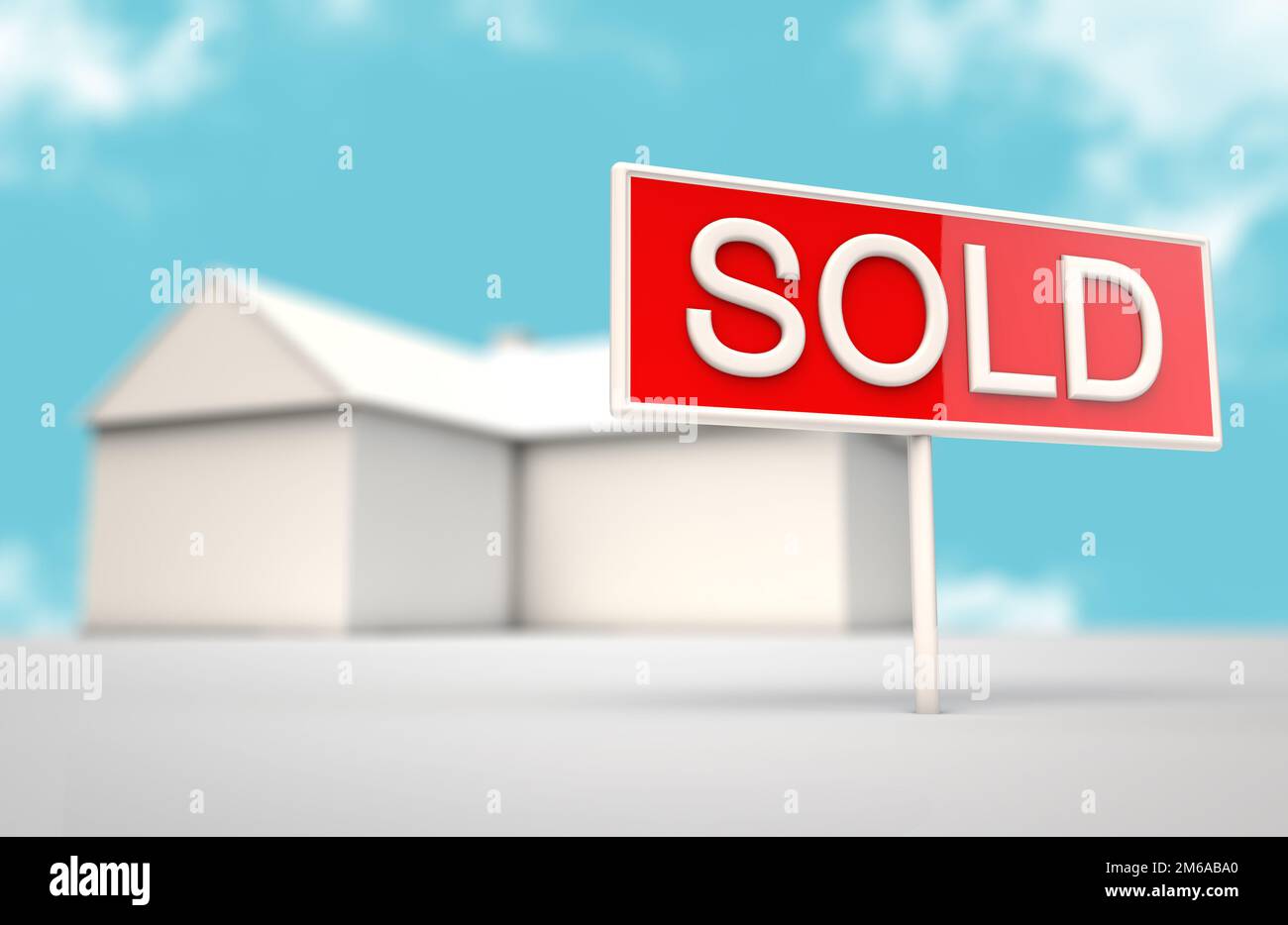 House with a sold sign Stock Photo - Alamy