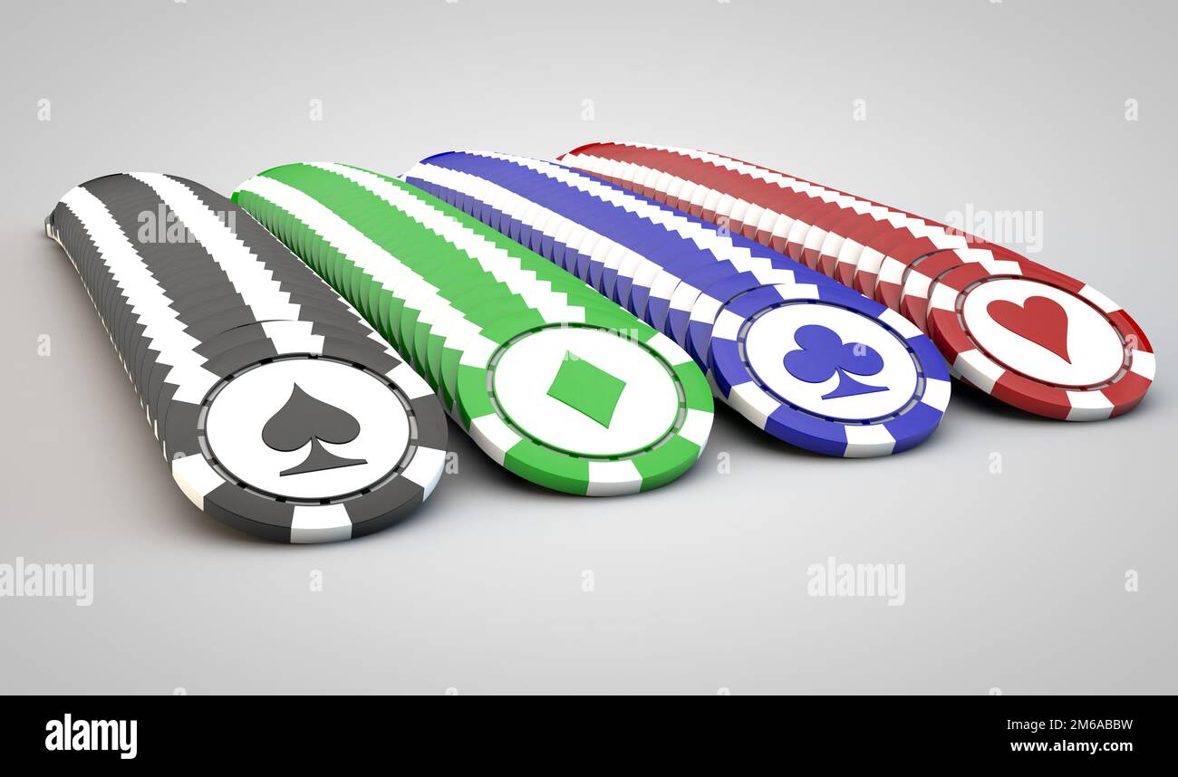 Four rows of poker chips Stock Photo - Alamy