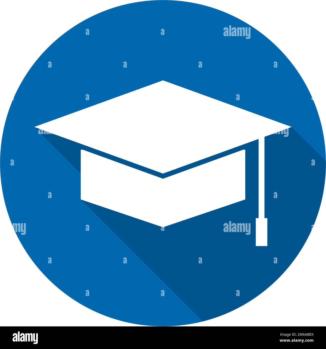 Modern graduation cap and shadow. Editable vector Stock Vector Image ...