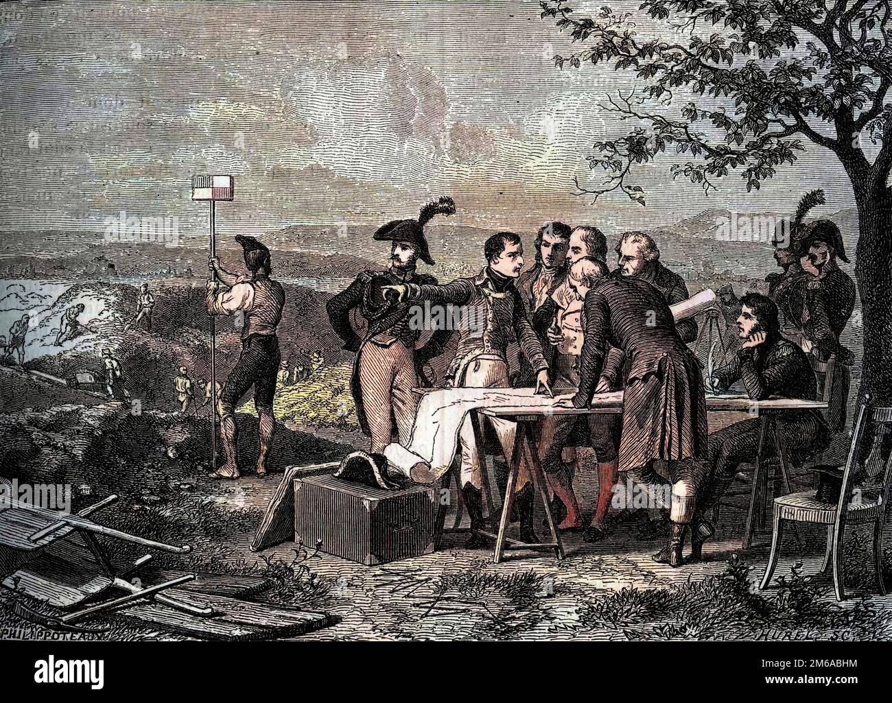 Napoleon Bonaparte indicating the plan for the cutting of the Canal de ...