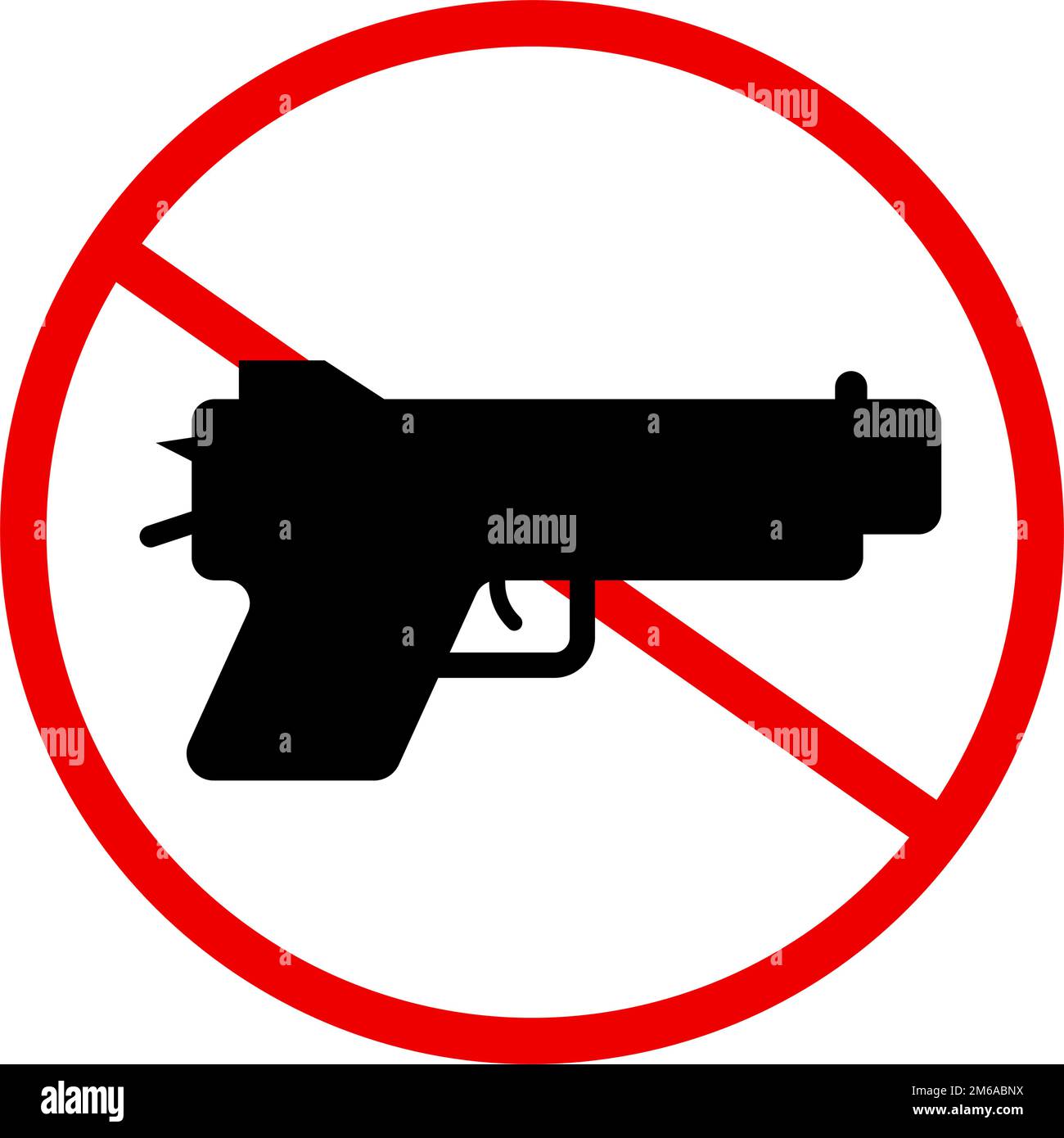 No gun allowed sign. Pistol prohibited. Editable vector Stock Vector ...