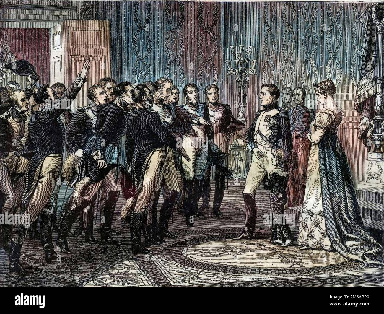 NAPOLEON Bonaparte, 1769-1821 Emperor of France, presenting his son the ...