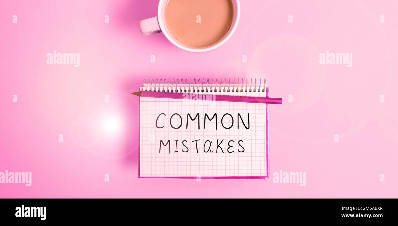 Hand writing sign Common Mistakes. Business idea actions that are often ...
