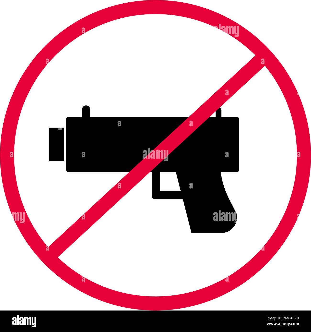 Prohibition of the use of gun. Gun control regulations. Editable vector ...
