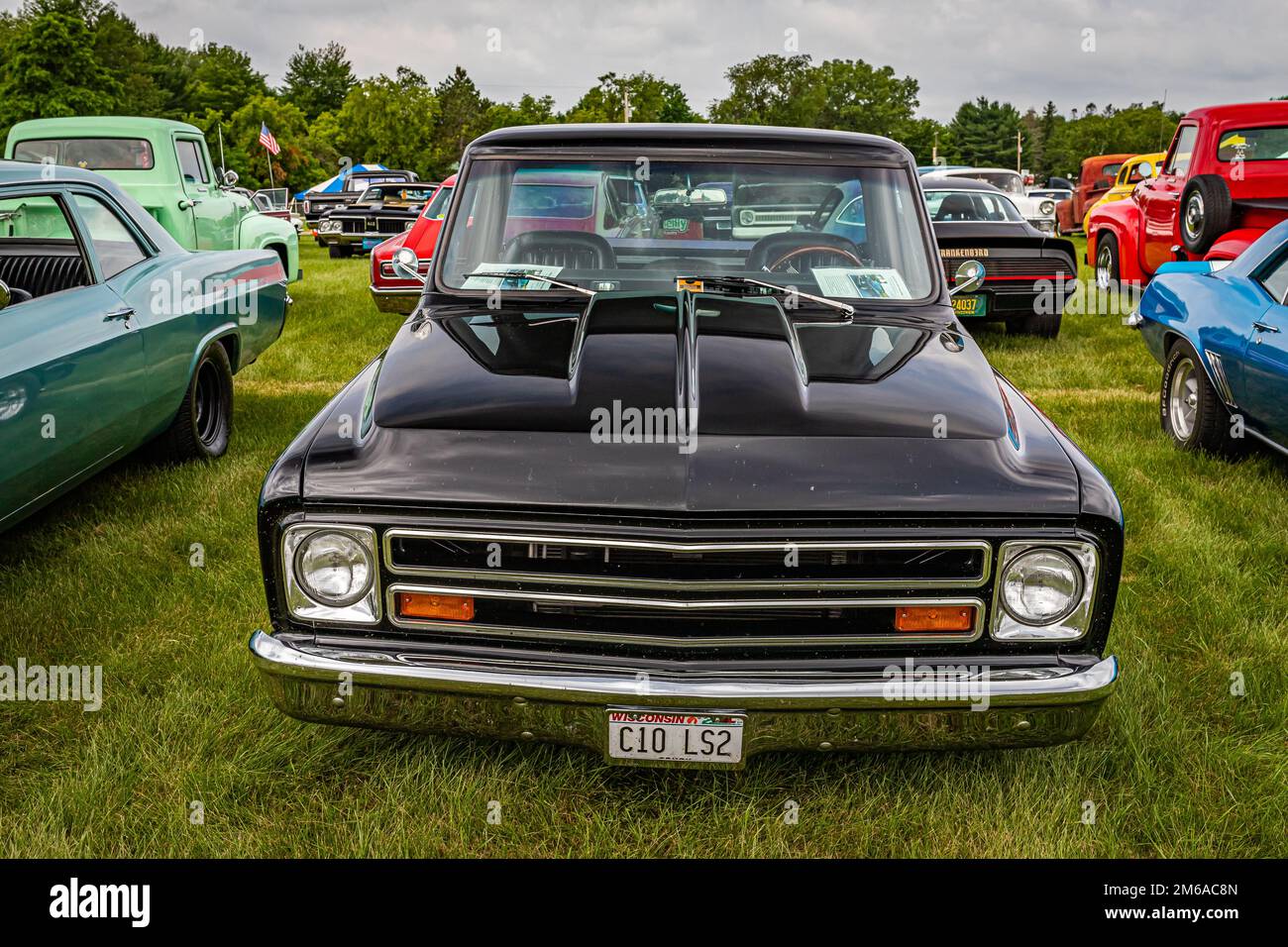Iola, WI - July 07, 2022: High perspective front view of a 1967 ...