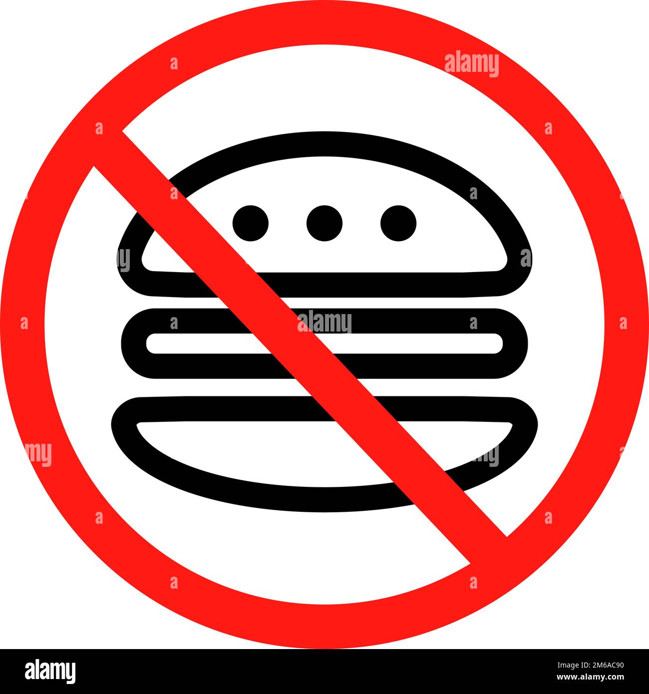 No hamburger sign. No fast food. No food allowed. Editable vector Stock ... No hamburger sign. No fast food. No food allowed. Editable vector Stock ...
