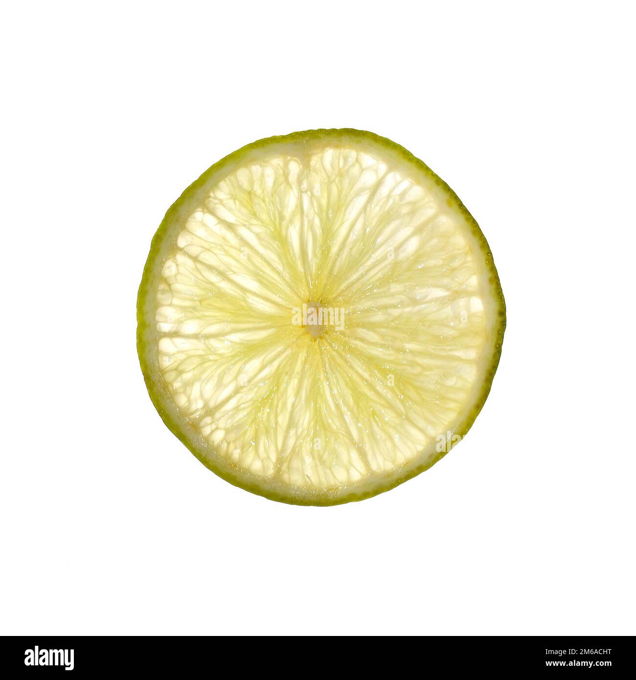 Single slice of lime isolated on white Stock Photo - Alamy