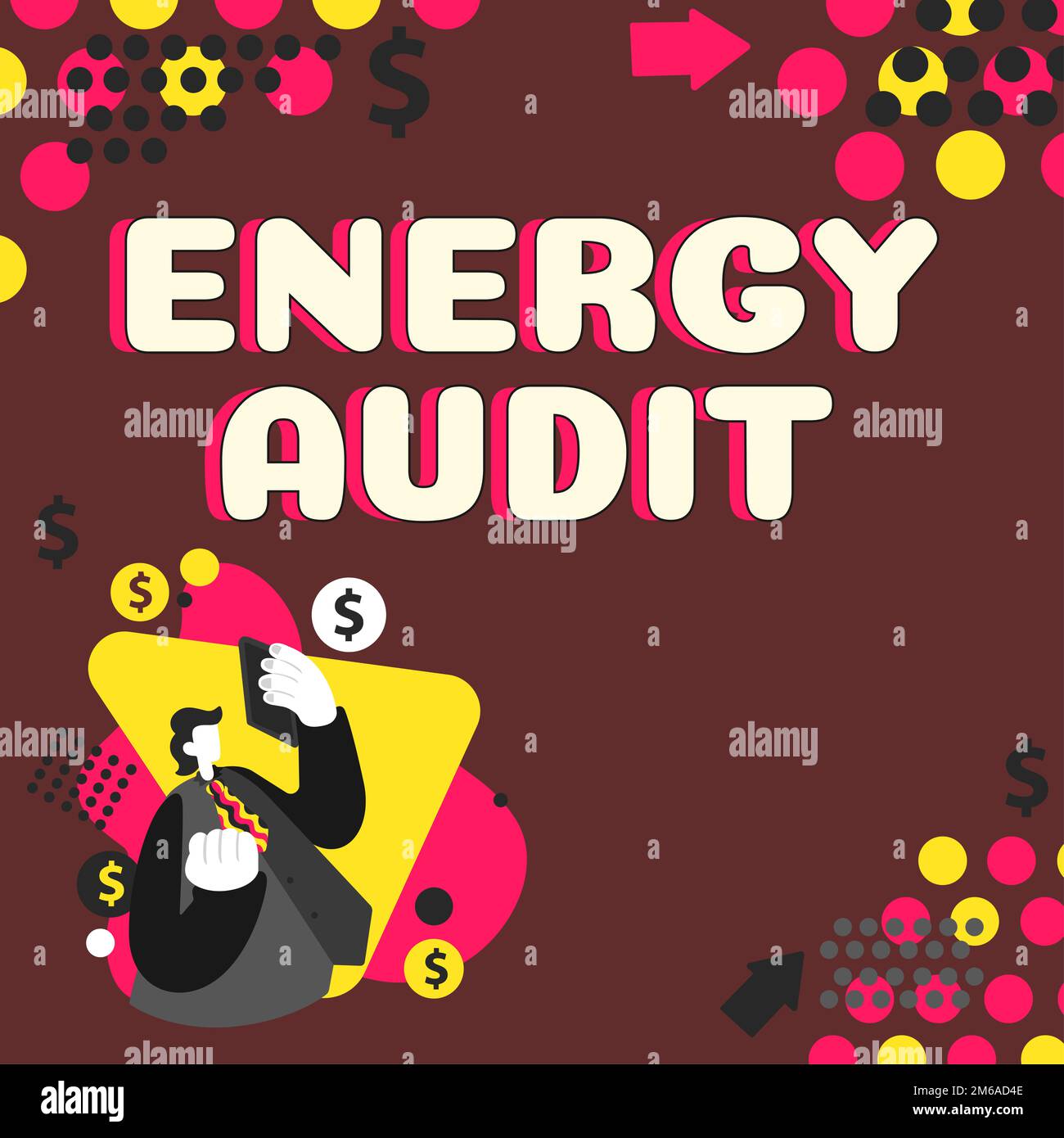 Hand writing sign Energy Audit. Business showcase assessment of the ...
