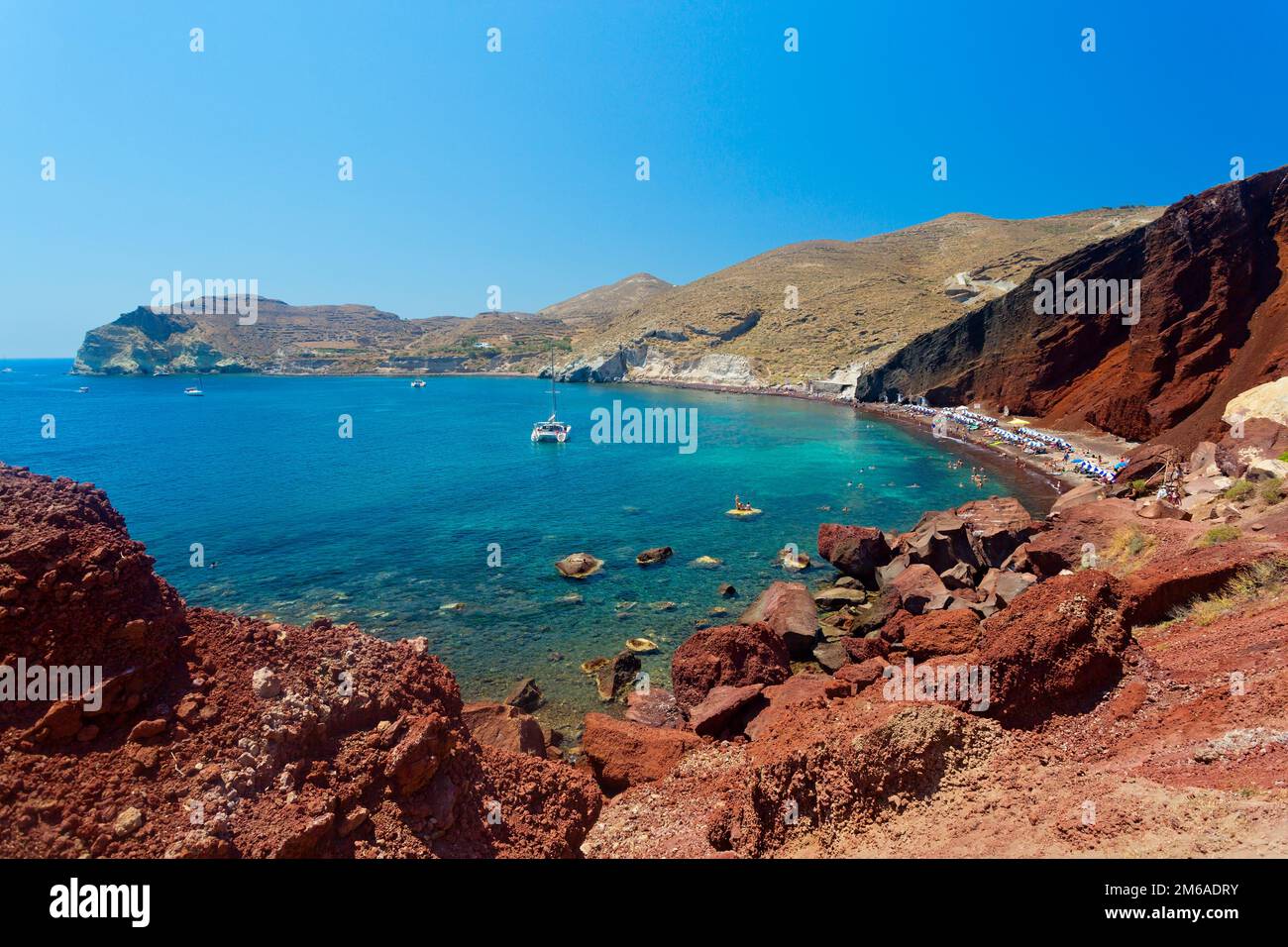 Santorini beach aerial hi-res stock photography and images - Alamy