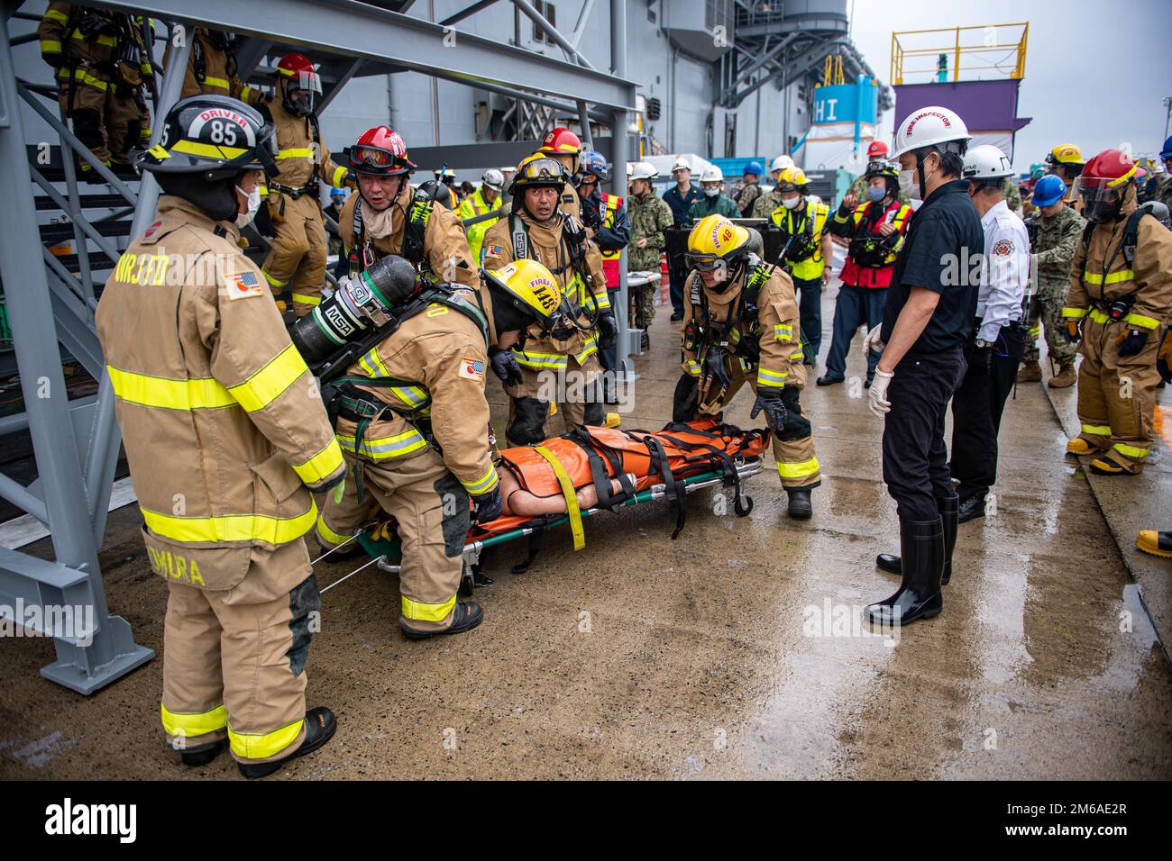SASEBO, Japan (April 21, 2022) Firefighters from Commander, Navy Region ...