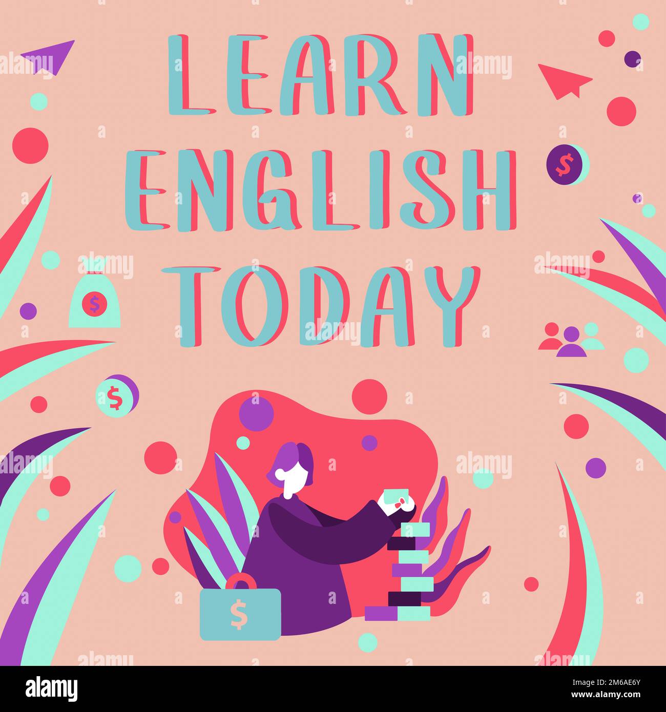 Writing displaying text Learn English Today. Word Written on gain or ...