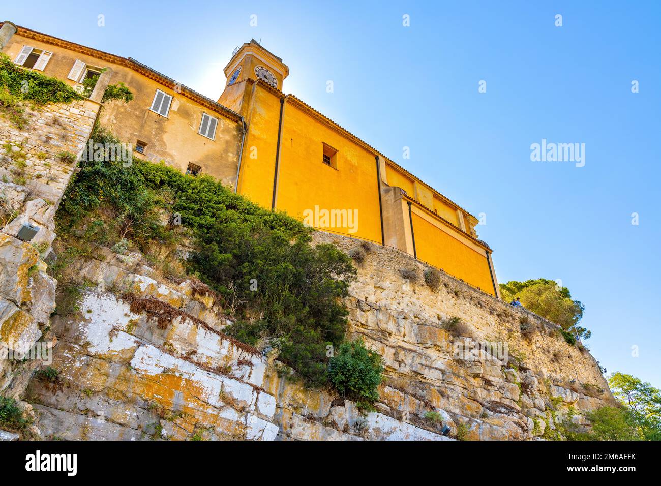 Eze, France - August 1, 2022: Our Lady Assumption church, Notre Dame de ...