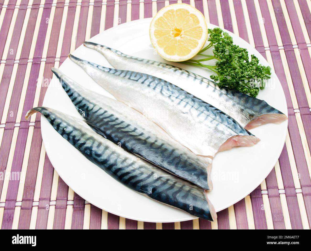 Raw mackerel fish filet Stock Photo - Alamy
