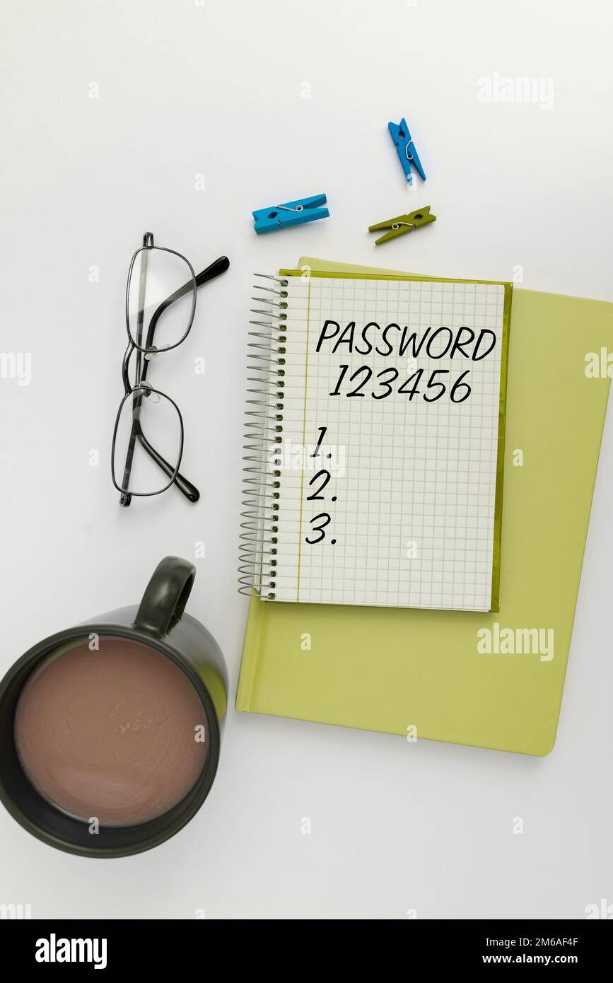 Sign displaying Password 123456. Business approach the hidden word or ...