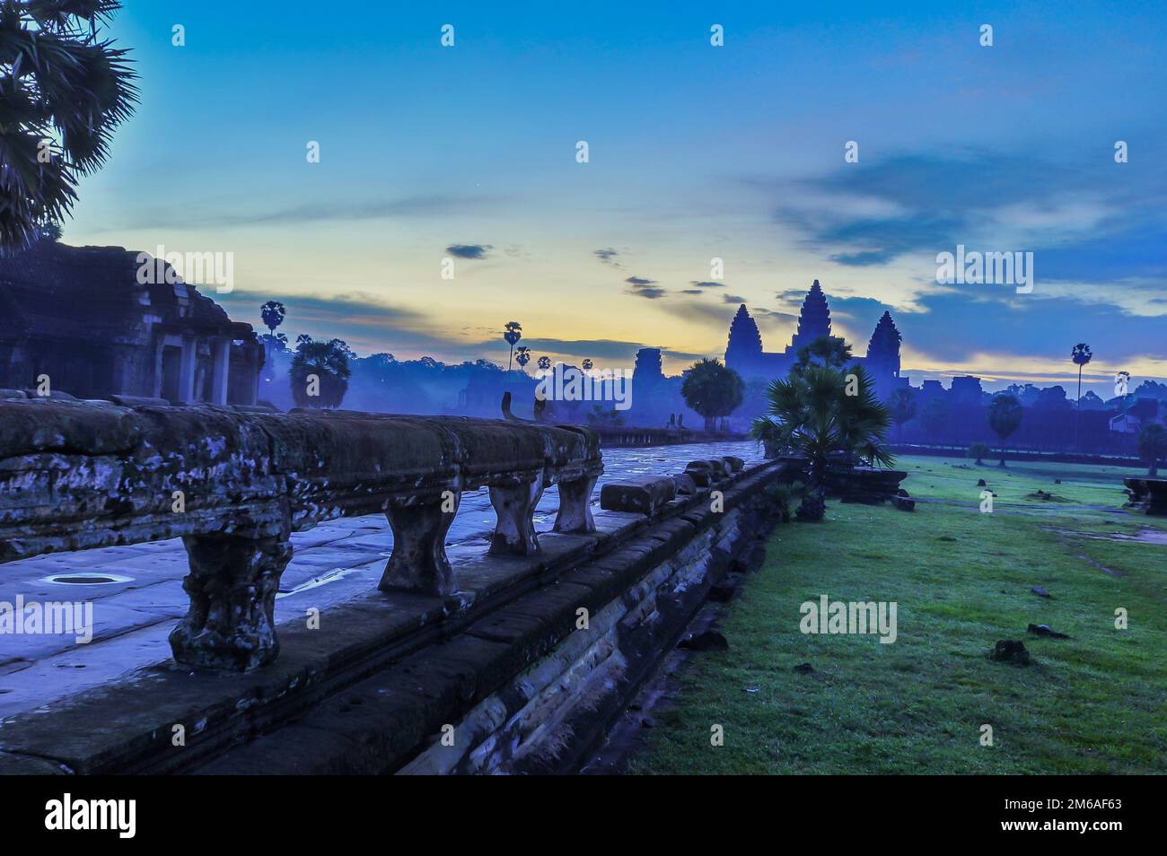 View of Angkor Thom temple complex in Angkor Wat Stock Photo - Alamy