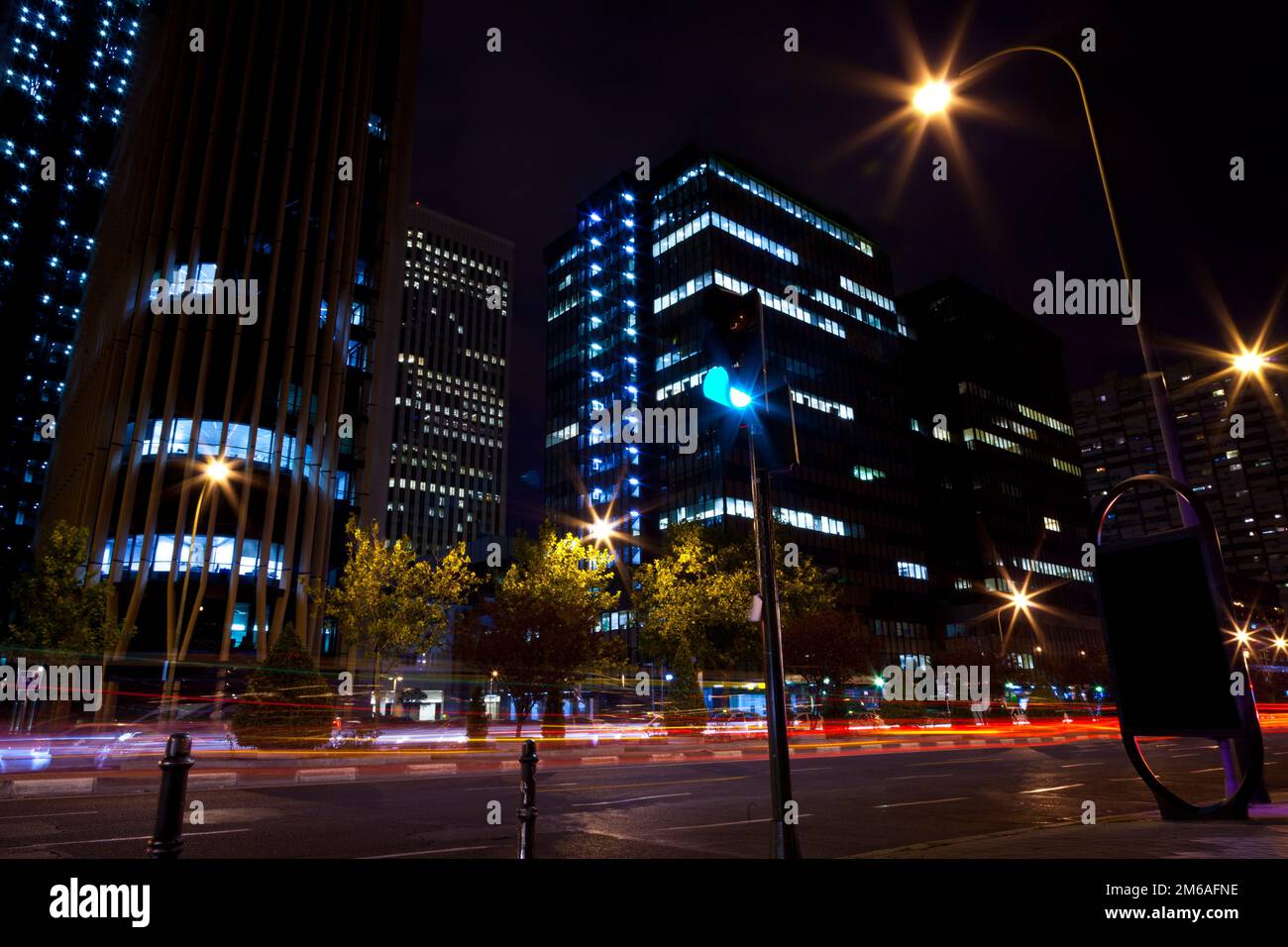 Traffic light in city in an area of office buildings hi-res stock photography and images - Alamy