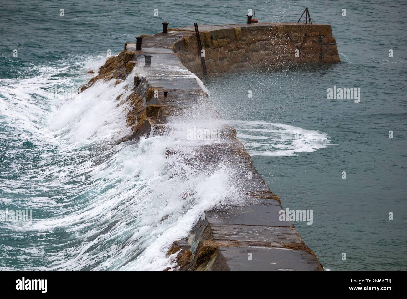 Sennen Cove,Cornwall,3rd January 2023,Stormy seas caused by strong ...