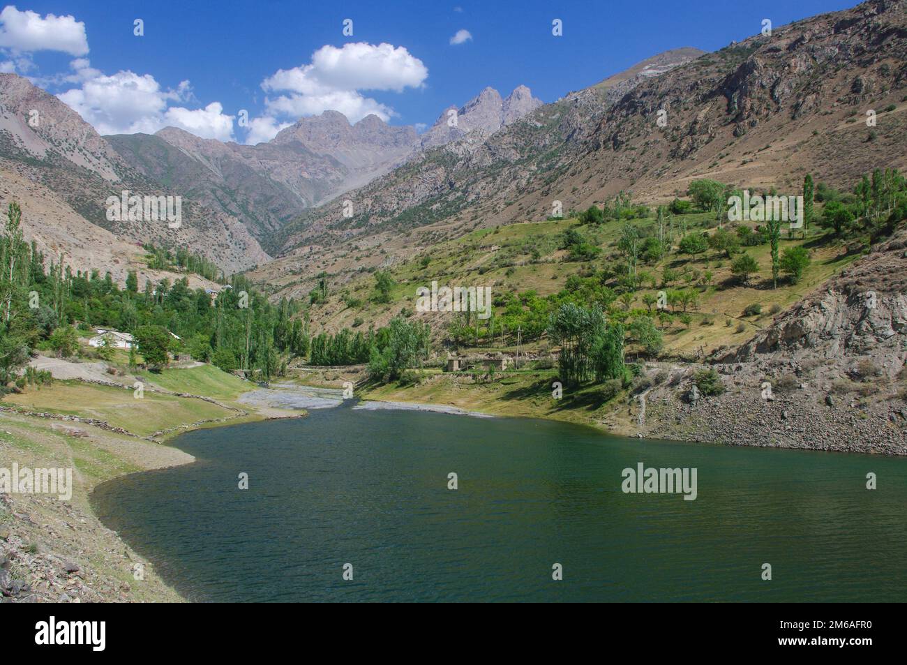 Scenic mountain landscape of Marguzor lake in the seven lakes area ...