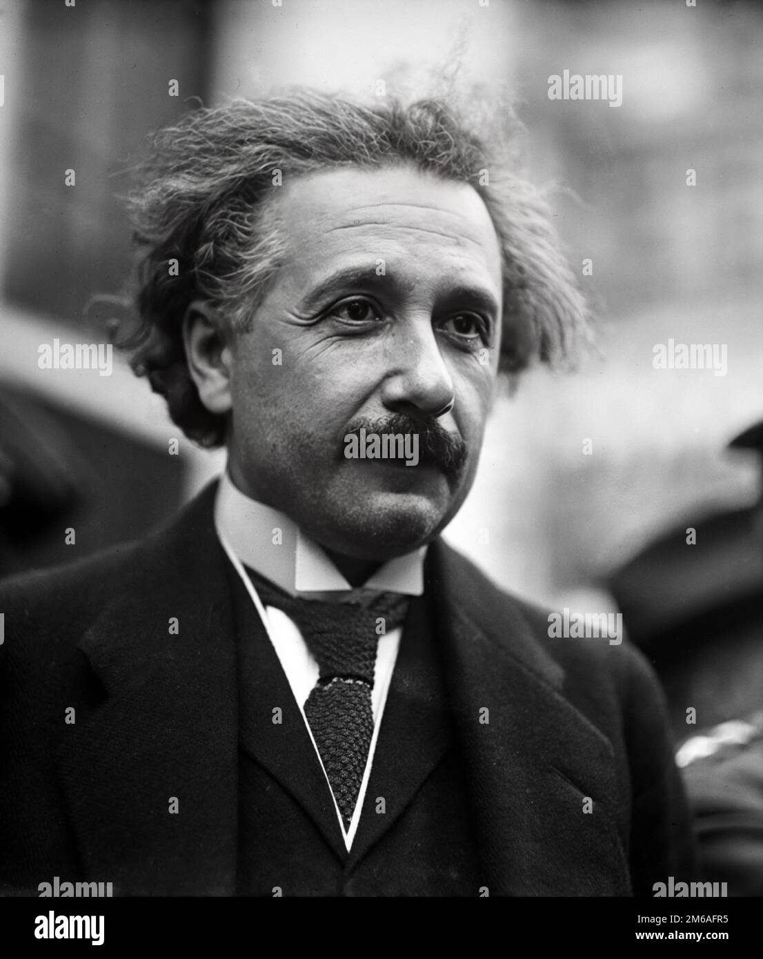 Albert Einstein portrait. Digital enhancement of a public domain image ...