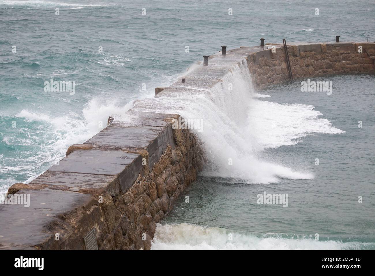Sennen Cove,Cornwall,3rd January 2023,Stormy seas caused by strong ...