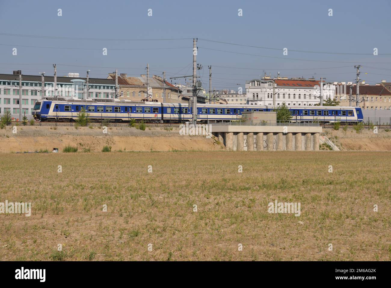 Commuter Train in Vienna near Praterstern Austria Stock Photo - Alamy