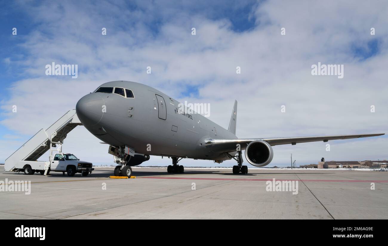A KC-46 Pegasus aircraft from the 905th Air Refueling Squadron located ...